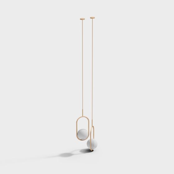 Suspended Balance Light Fixture 3D model