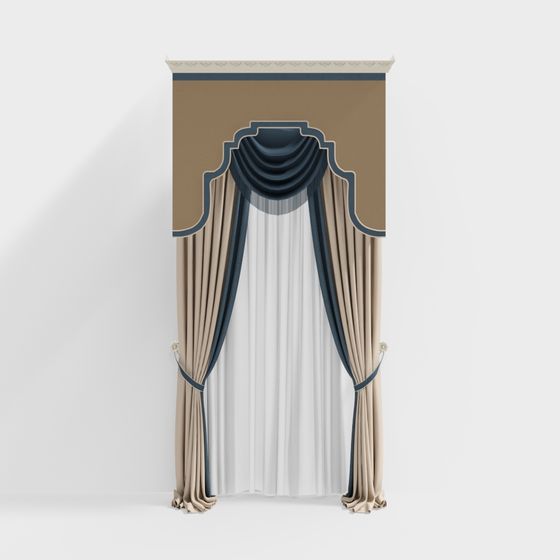 Modern Curtain 3D Model – Low-Poly with Elegant Textures