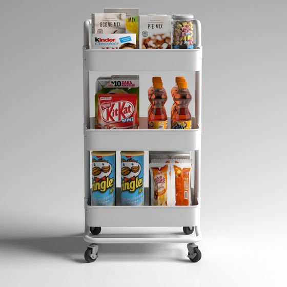 Gray Snack Cart 3D Model – Versatile Free