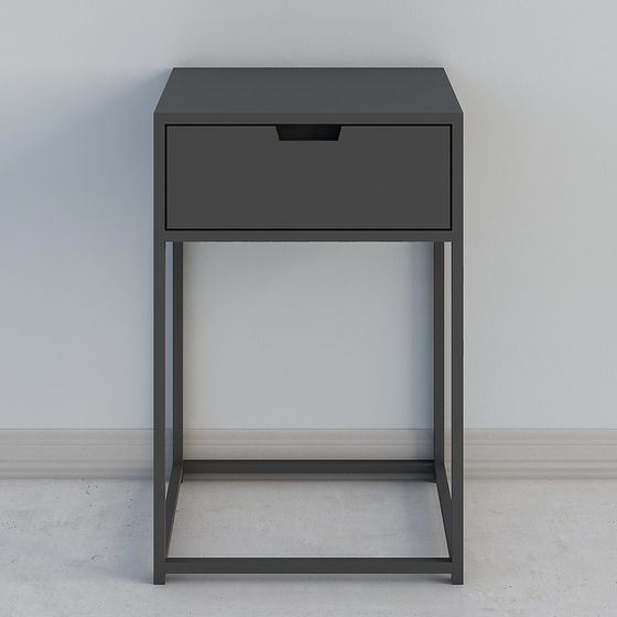 Actona Mitra Simple Bedside Table 3D Model in Black | Free to Use
