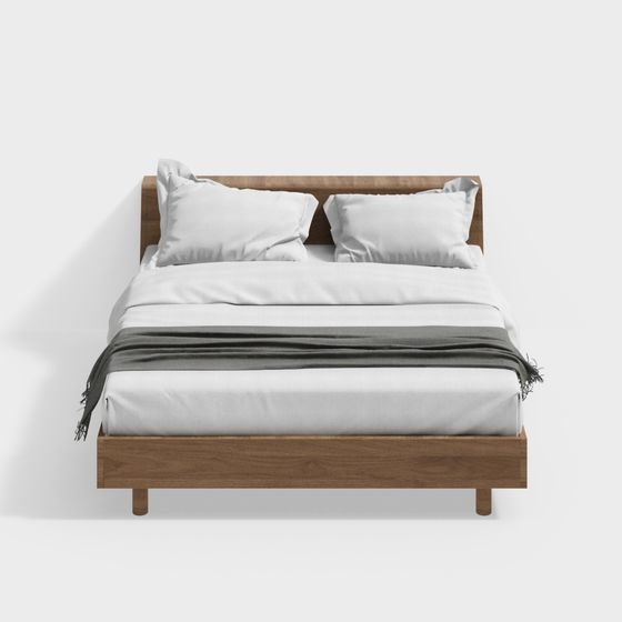 Modern Minimalist 3D Bed Frame Model