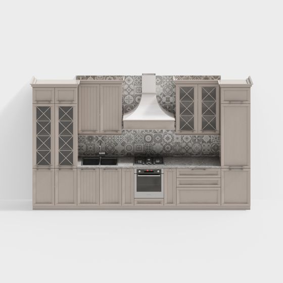 Chic Low-Poly Kitchen 3D Model Design