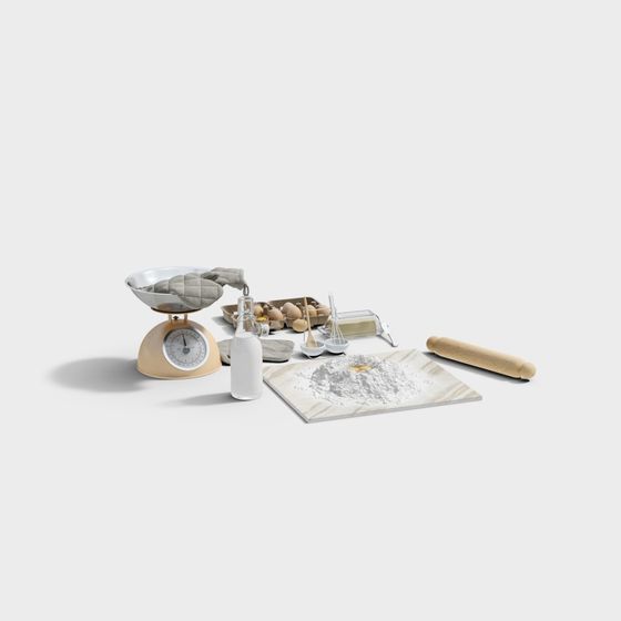 Charming Baking Tools 3D model for Cozy Kitchens