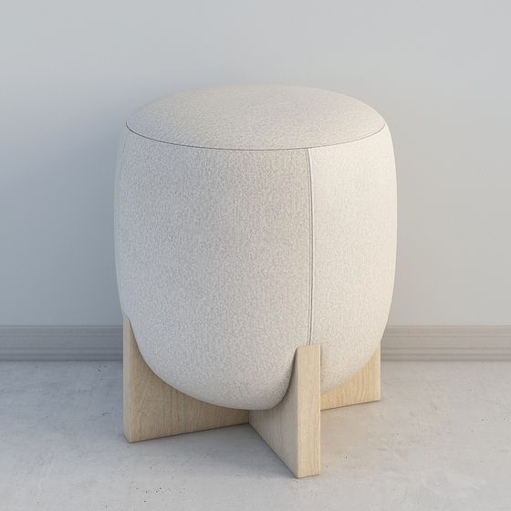 Modern Round Stool 3D model for Interior Design