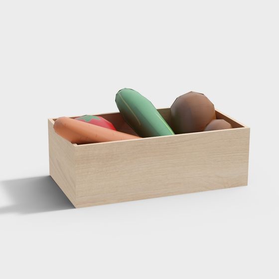 Low Poly Vegetable Storage Box 3D model