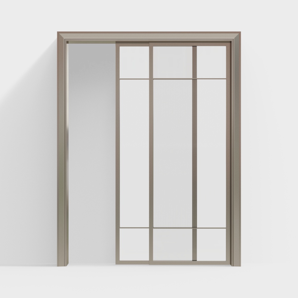 Elegant Glass Sliding Door 3D model for Contemporary Spaces