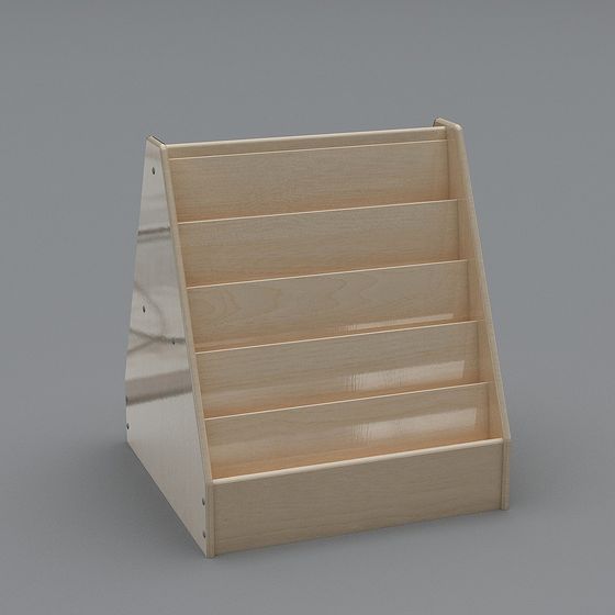 Double-Sided Bookshelf 3D Model – Classroom Storage