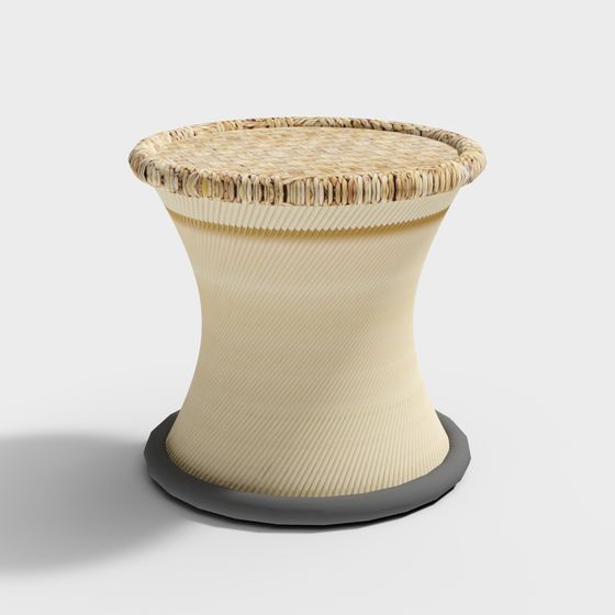 Low Poly Woven Stool 3D model for Summer Vibes