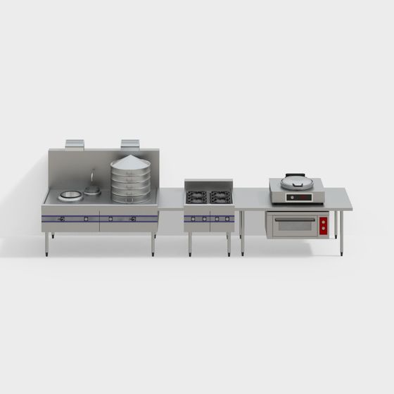 Realistic Low-Poly Kitchen Equipment 3D model for Creative Projects