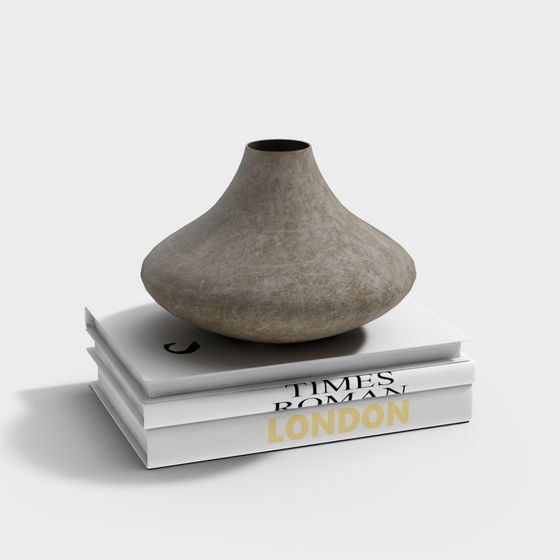 Minimalist Low-Poly Ceramic Vase 3D Model – Gray Ceramic