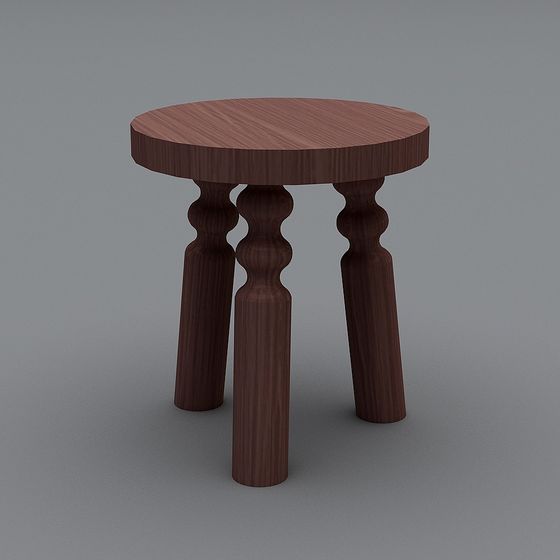 Elegant Low-Poly Round Table 3D Model