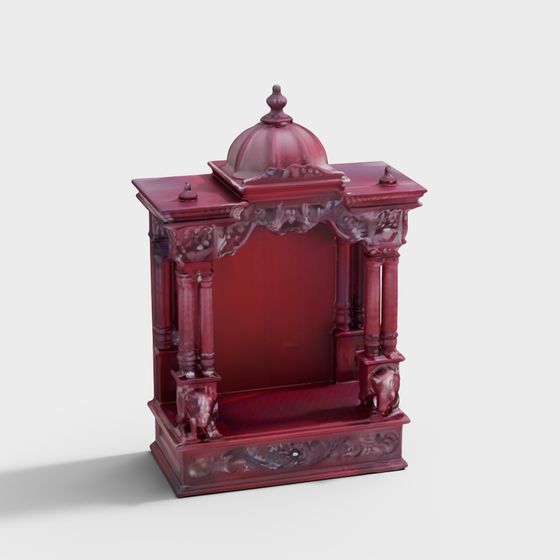 Low Poly High Detail Indian Temple 3D Model