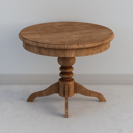 Elegant Vintage Round Table 3D model for Creative Works