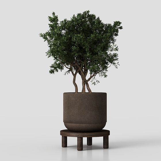 High-Detail Low-Poly Potted Plant 3D model