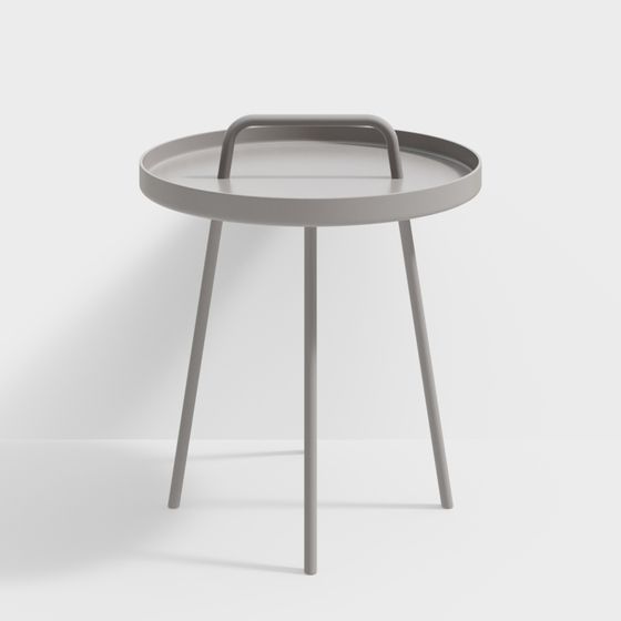 Round Table Companion 3D Model – Low-Poly Grey Surface