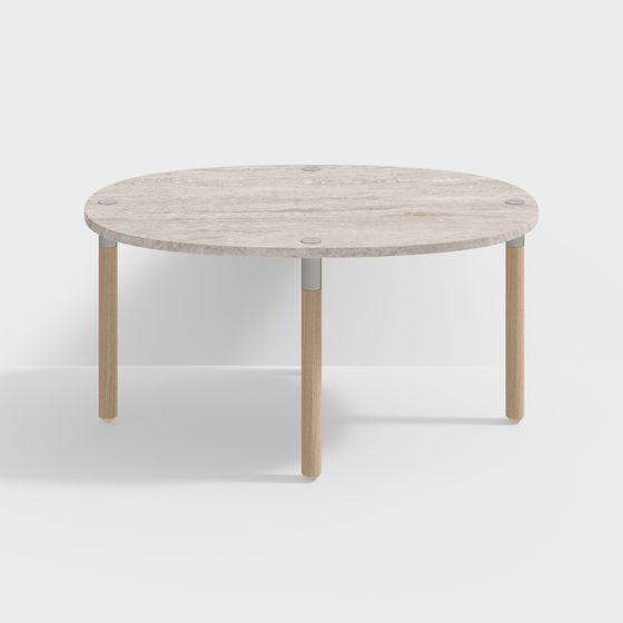 Elegant Low Poly Round Table 3D model for Modern Spaces