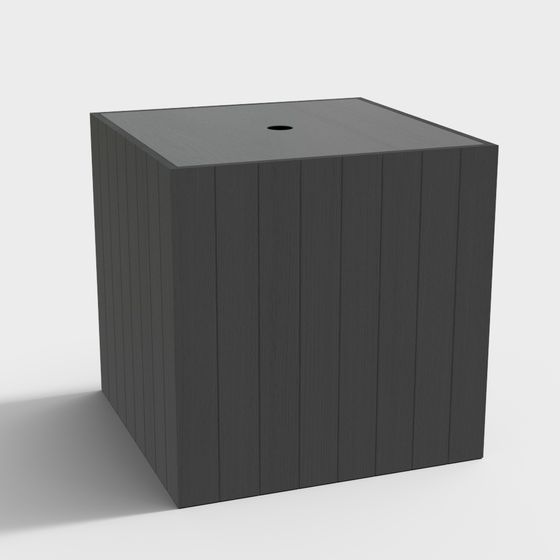 Wood Grain Cube 3D Model