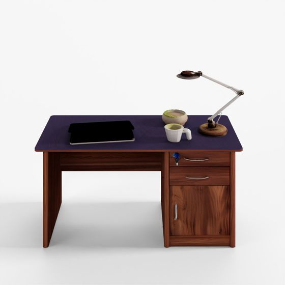 HomeTown Simply Study Table with Three Drawers in Dark Walnut Color